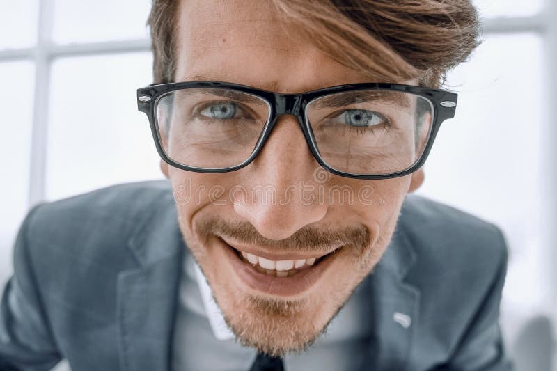 Crazy Looking Man Typing on the Keyboard Stock Photo - Image of geek ...