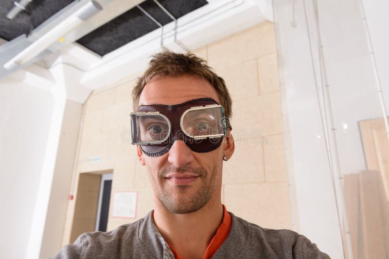 Crazy looking young man stock image. Image of protection - 27950469