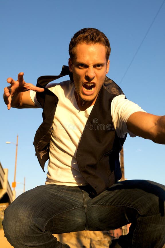 Crazy Lunatic Attacking stock photo. Image of lunatic - 10877106