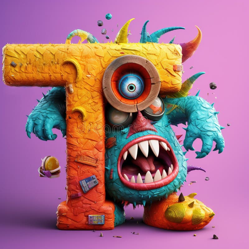 Monster Letter T Stock Illustrations – 218 Monster Letter T Stock ...