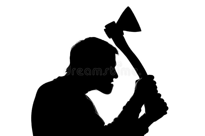 Crazy Man with an Ax in His Hand Stock Image - Image of criminal, face ...
