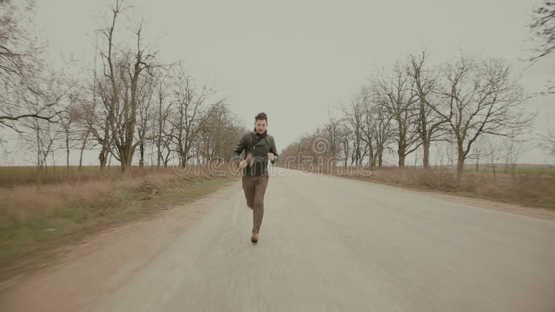 Crazy Man with an Ax Running for You Stock Footage - Video of cold ...