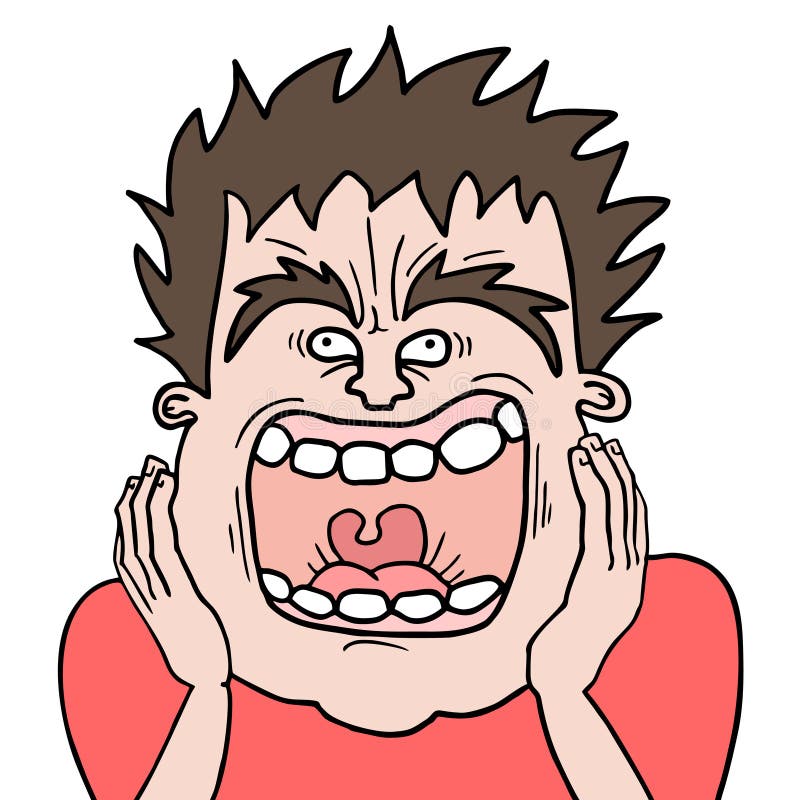 Crazy man stock vector. Illustration of howl, roar, comic - 40266664