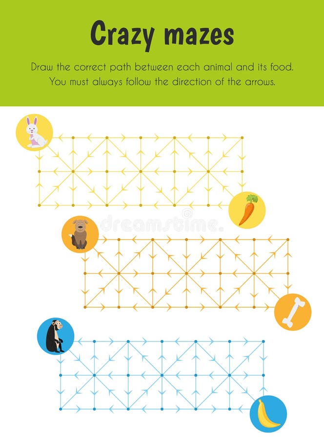 Crazy Maze Educational Sheet. Primary Module for Spacial Understanding ...