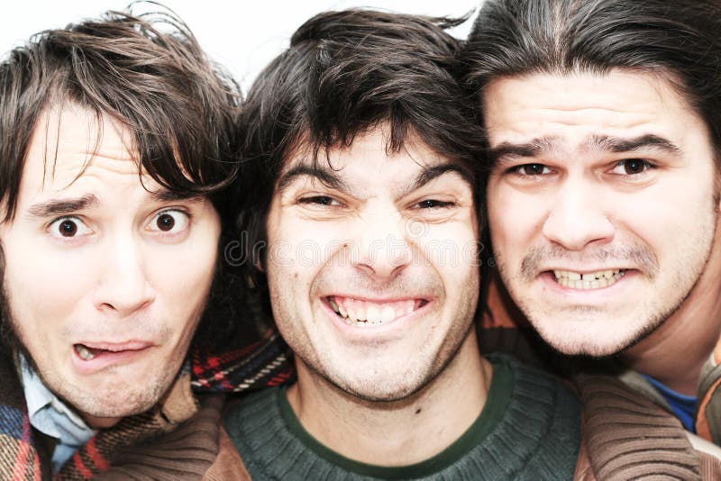 Crazy men faces stock image. Image of playful, close, american - 3852625