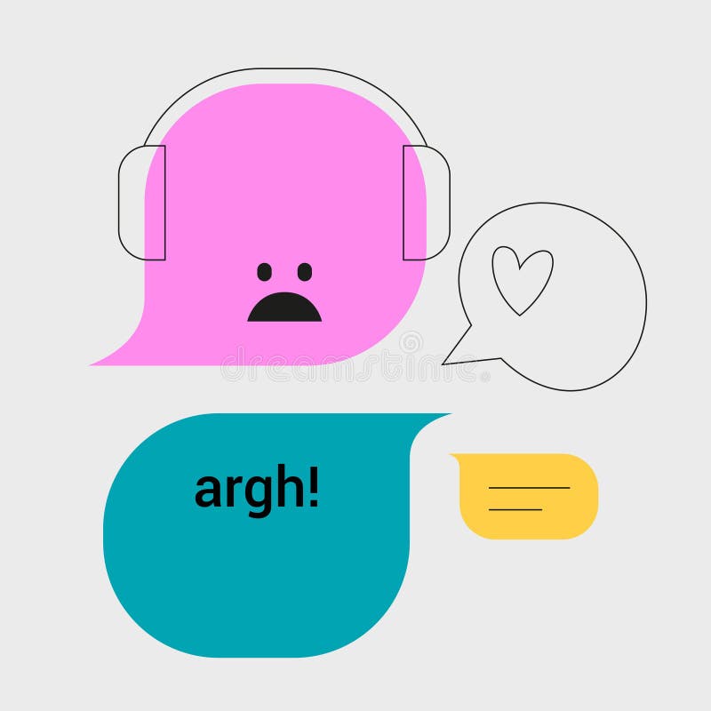 Crazy Message Bubbles Template Stock Vector - Illustration of comic ...