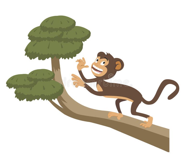 Crazy monkey stock vector. Illustration of waiting, tree - 8839386