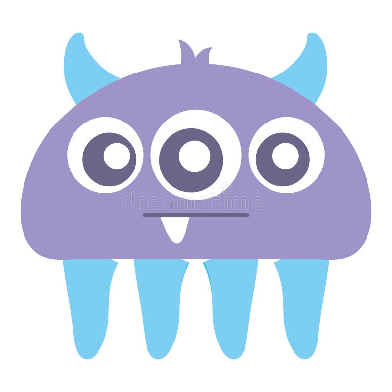 Crazy Monster with Three Eyes Comic Character Stock Vector ...