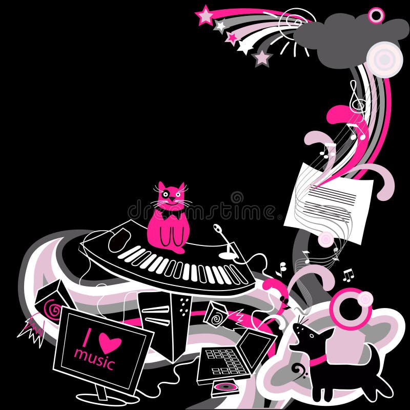 Crazy music stock vector. Illustration of objects, white - 19988553