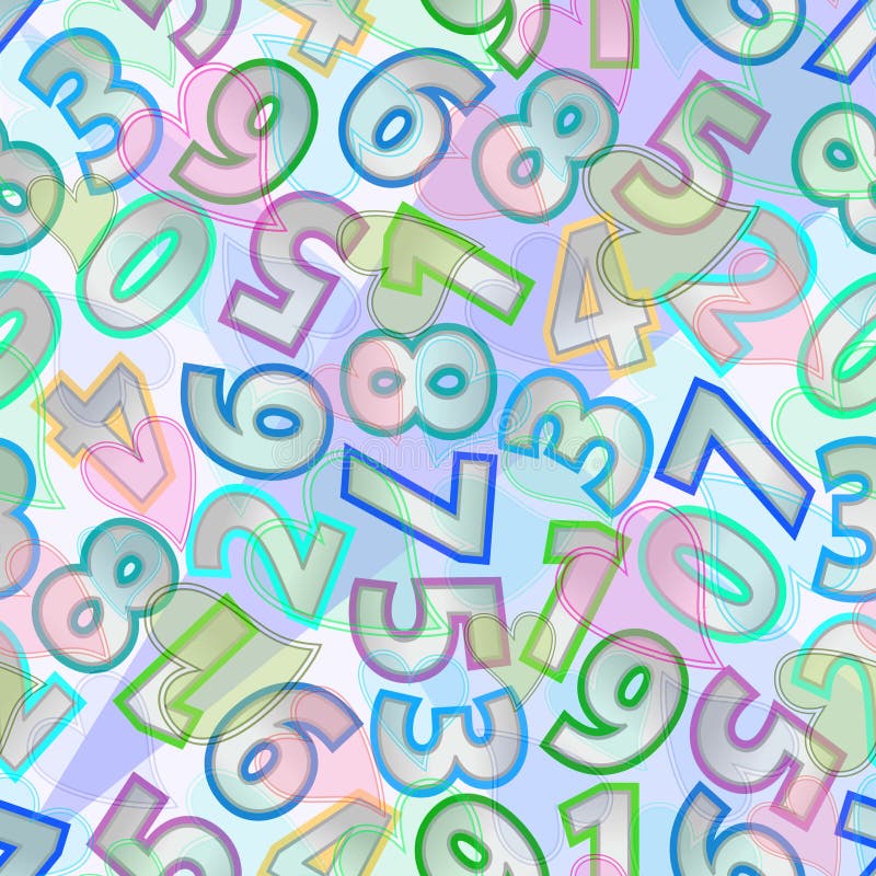 Crazy Numbers on Modern Pastel Background. Multifarious Presentation of ...