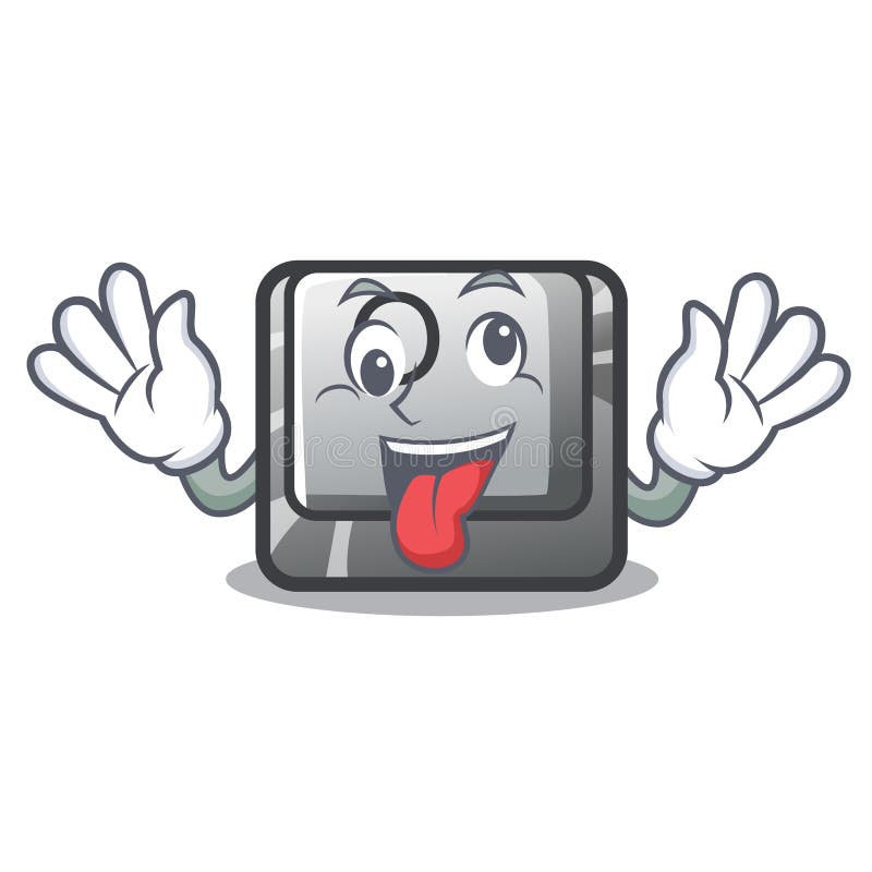 Crazy O Button Installed on Mascot Computer Stock Vector - Illustration ...