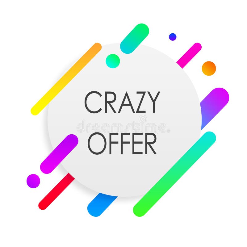 Crazy Offer - Promotion Label - Fabric Sticker Stock Illustration ...