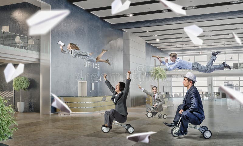Crazy office life stock photo. Image of corridor, businessmen - 72540238
