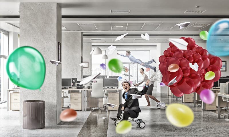 Crazy Office Life . Mixed Media Stock Photo - Image of childish, modern ...