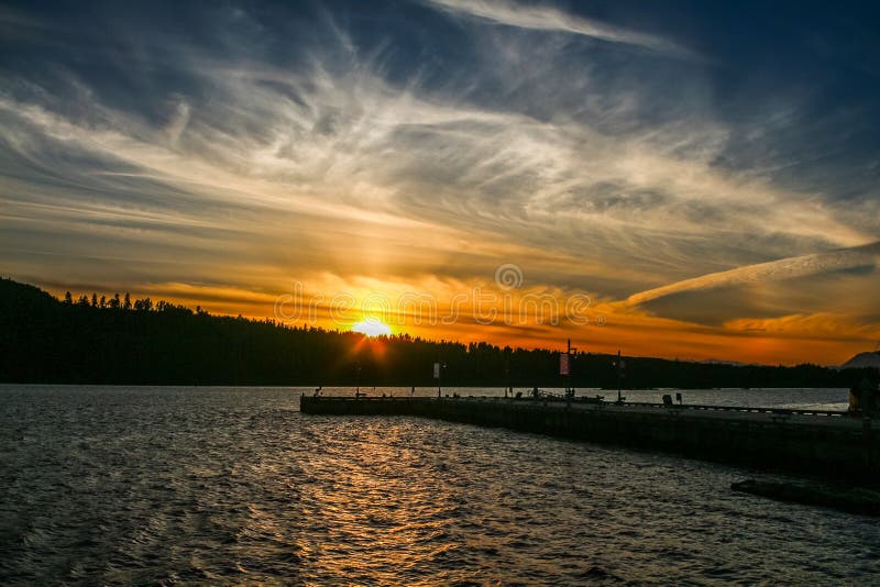 Crazy Orange Sunset on the Cloudy Sky Stock Image - Image of yellow ...
