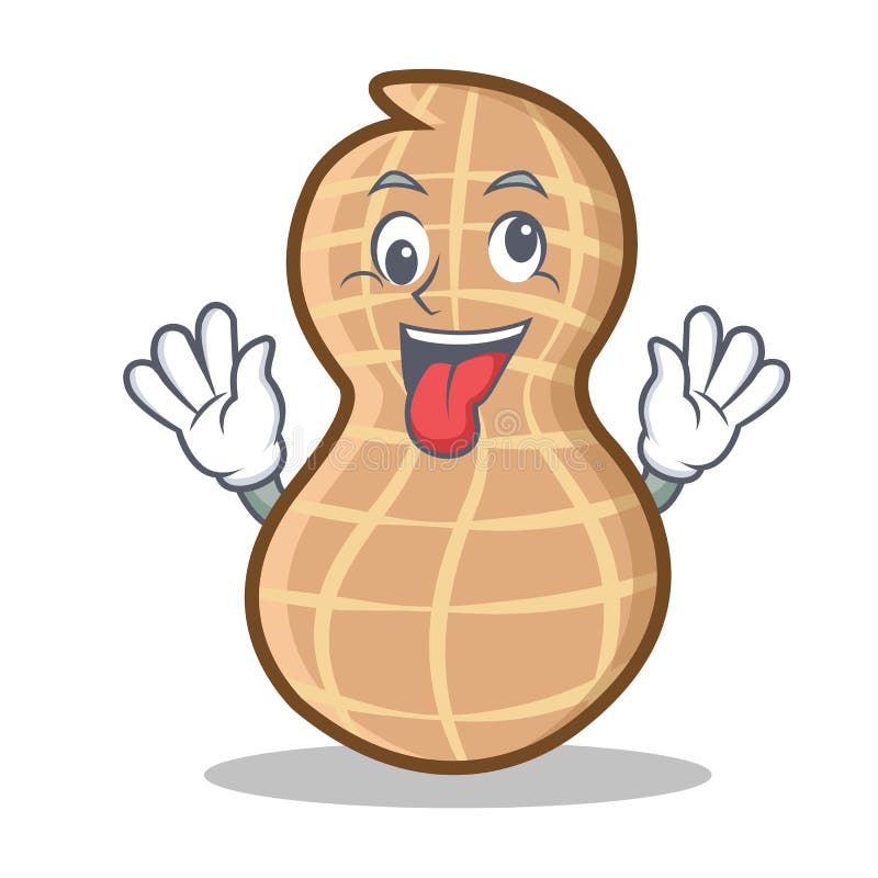 Crazy Peanut Character Cartoon Style Stock Vector - Illustration of ...