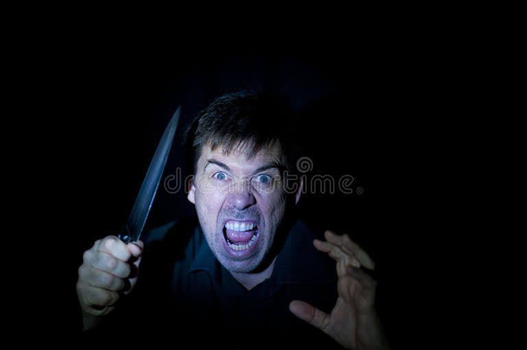 Crazy person with knife stock image. Image of danger - 20752999