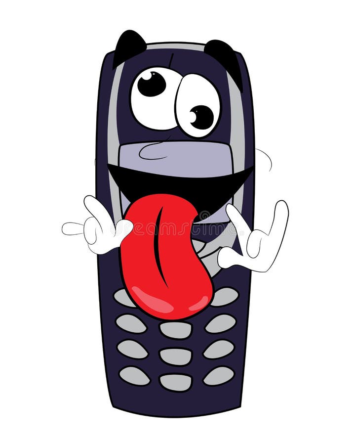 Crazy phone cartoon stock illustration. Illustration of telephone ...