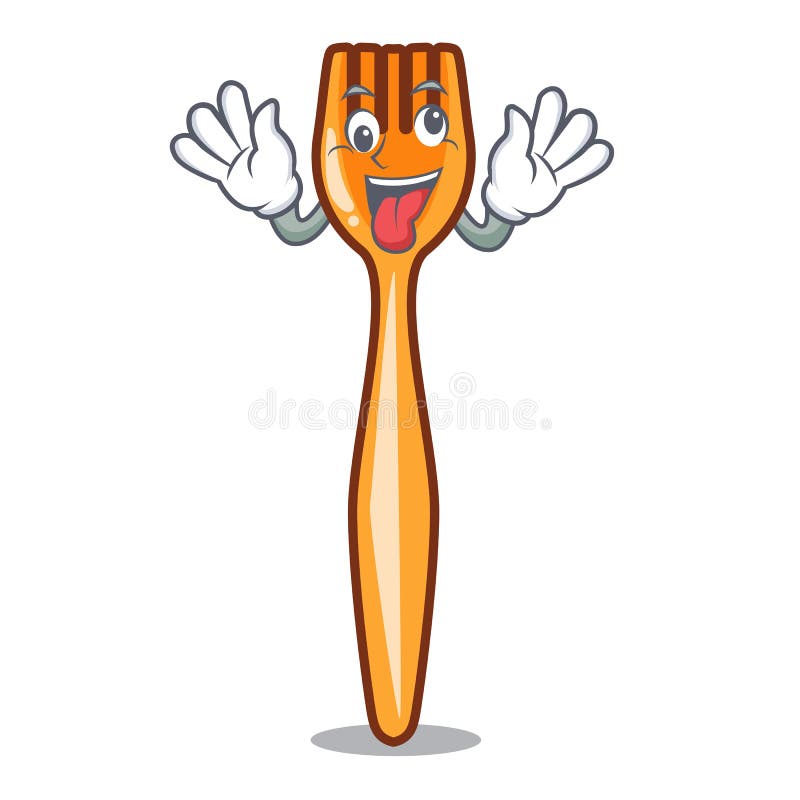 Crazy Fork Character Cartoon Style Stock Vector - Illustration of happy ...