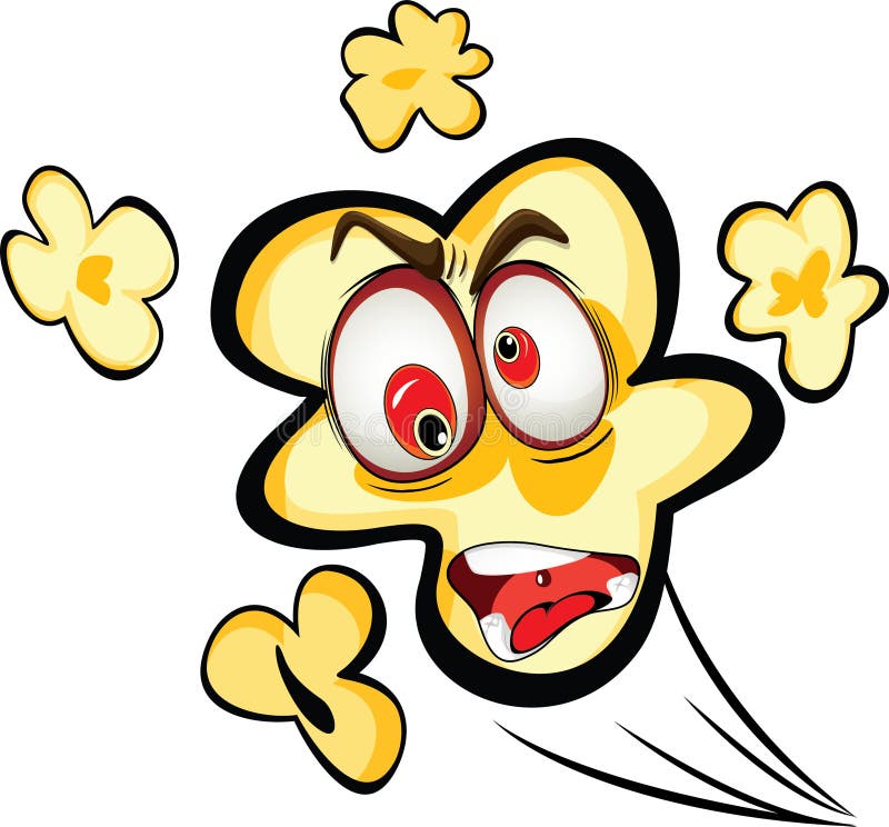 A Great Graphic of a Piece of Popcorn Popping Stock Vector ...