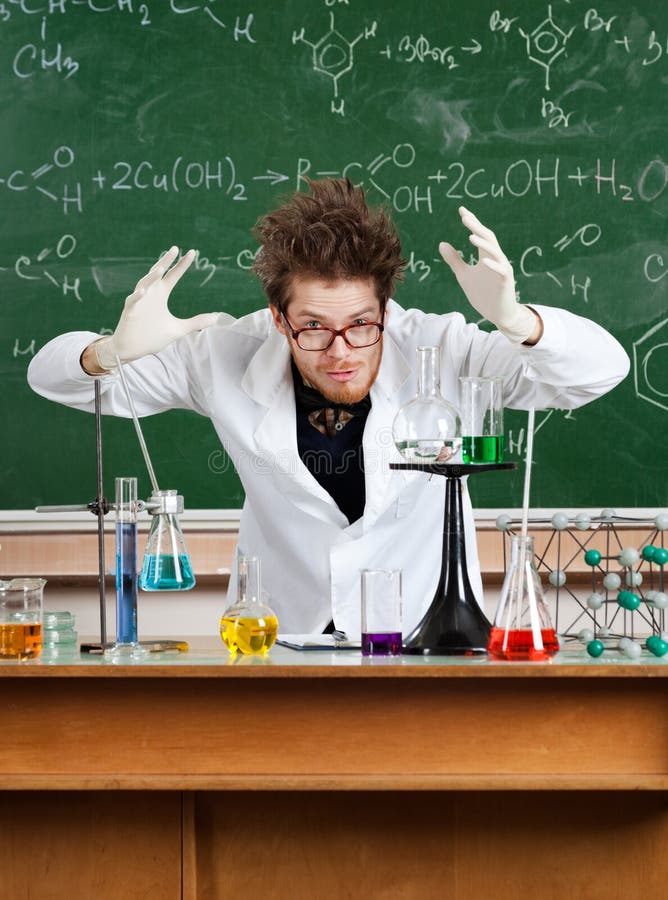 Crazy professor stock image. Image of chemical, academic - 27110263