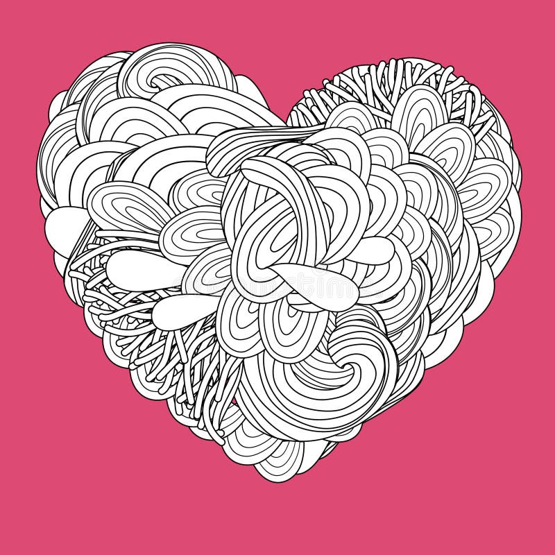 Psychedelic Heart And Stars Notebook Doodle Vector Stock Vector ...