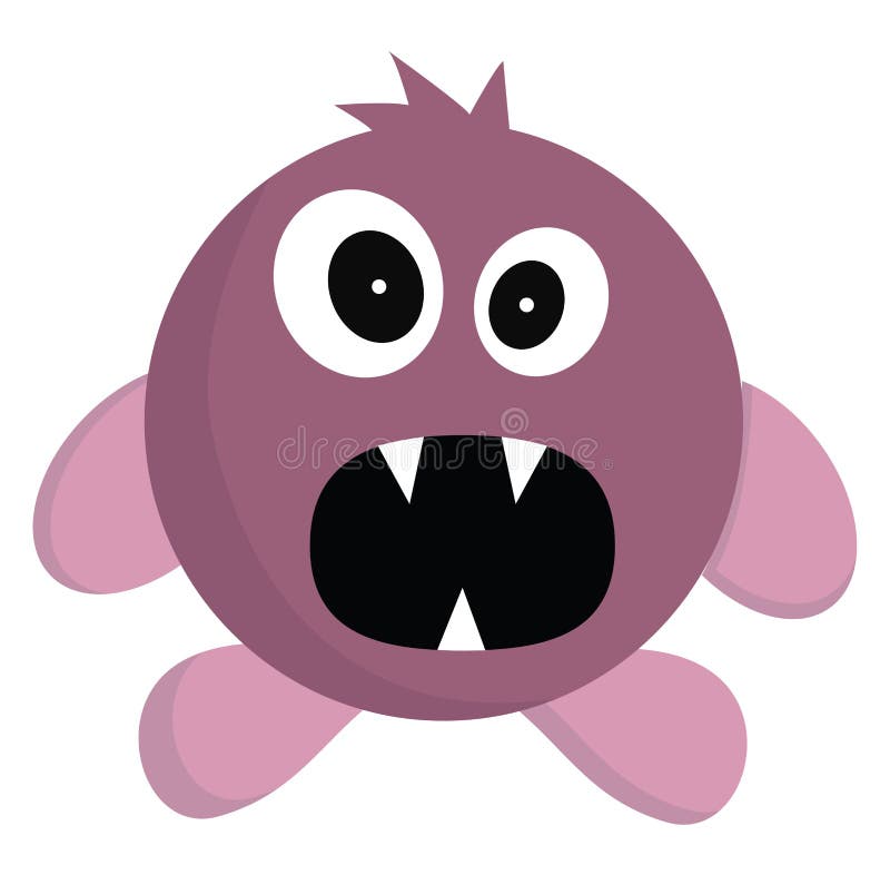 A Crazy Purple Monster, Vector or Color Illustration Stock Vector ...