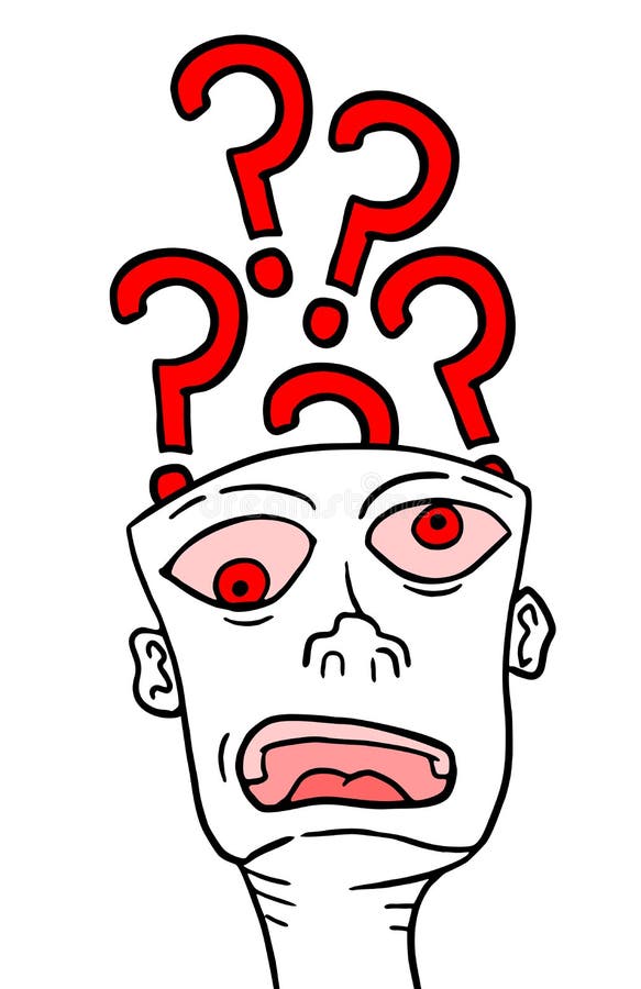 Crazy Cartoon Question Mark Character Stock Vector - Illustration of ...