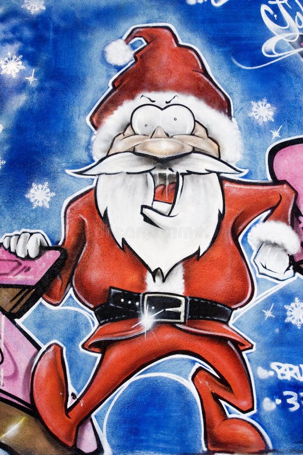 Crazy Santa Claus stock illustration. Illustration of drunk - 6923282