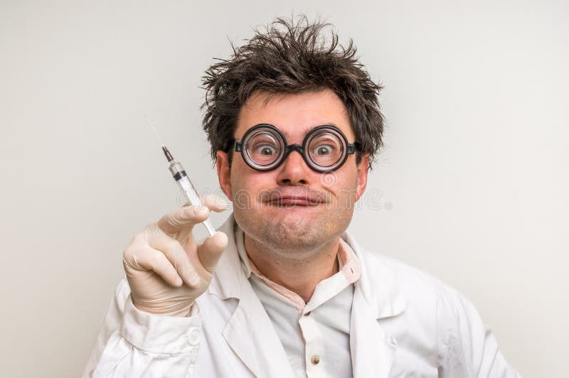 Crazy Scientist Performing Experiments in Laboratory Stock Photo ...