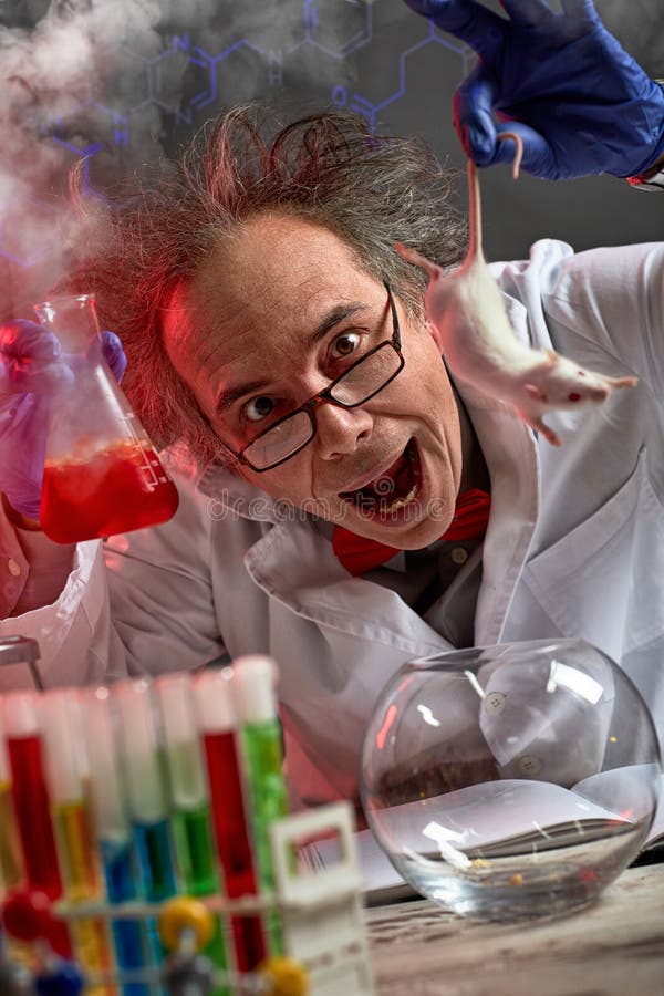 Crazy Scientist Yelling while Doing Experiment Stock Image - Image of ...