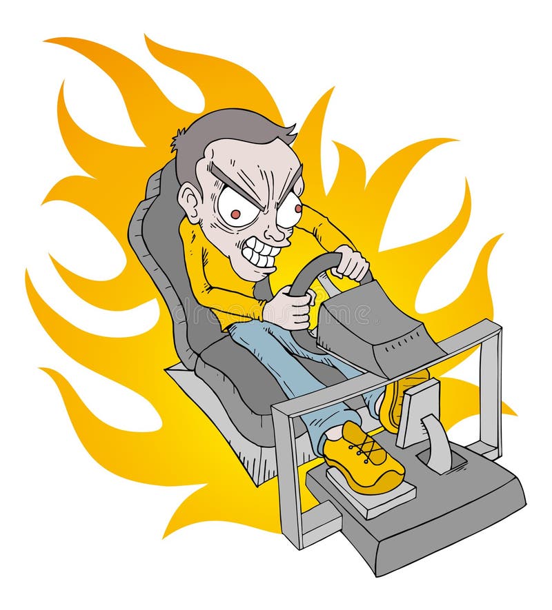 Crazy simracer driving stock vector. Illustration of rebel - 292580018