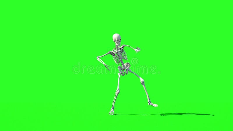 Crazy Skeleton Funny Dancing. GI Render. Green Screen Footage Stock ...