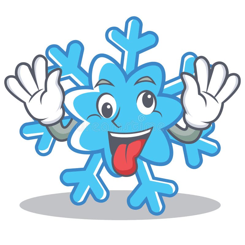 Crazy Snowflake Character Cartoon Style Stock Vector - Illustration of ...