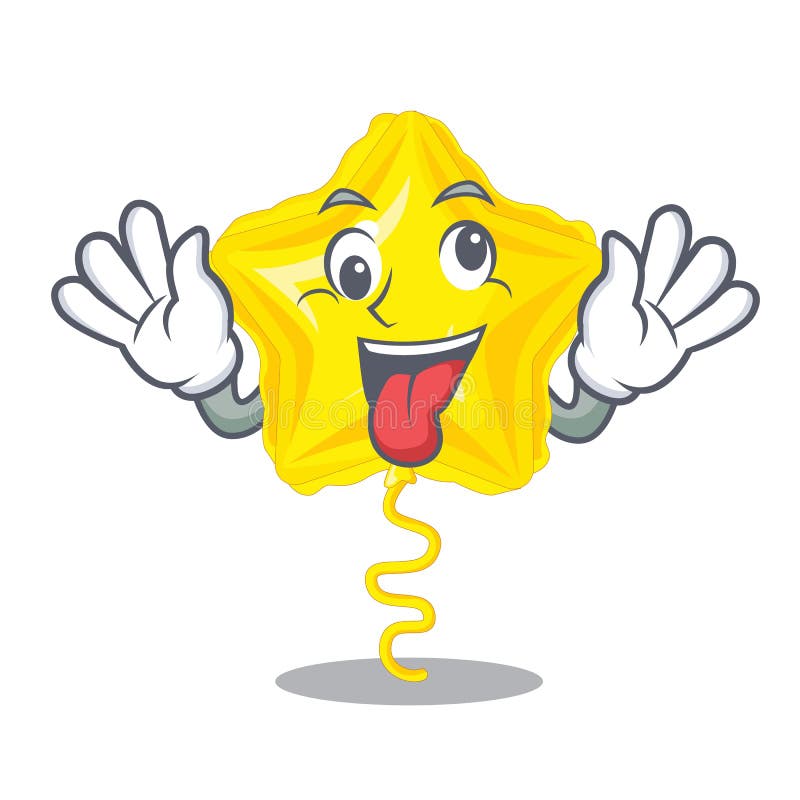 Crazy Star Balloon on Wooden Cartoon Table Stock Vector - Illustration ...