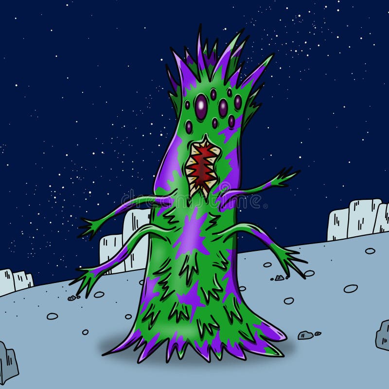 Crazy Strange Space Alien or Monster. Stock Illustration - Illustration ...