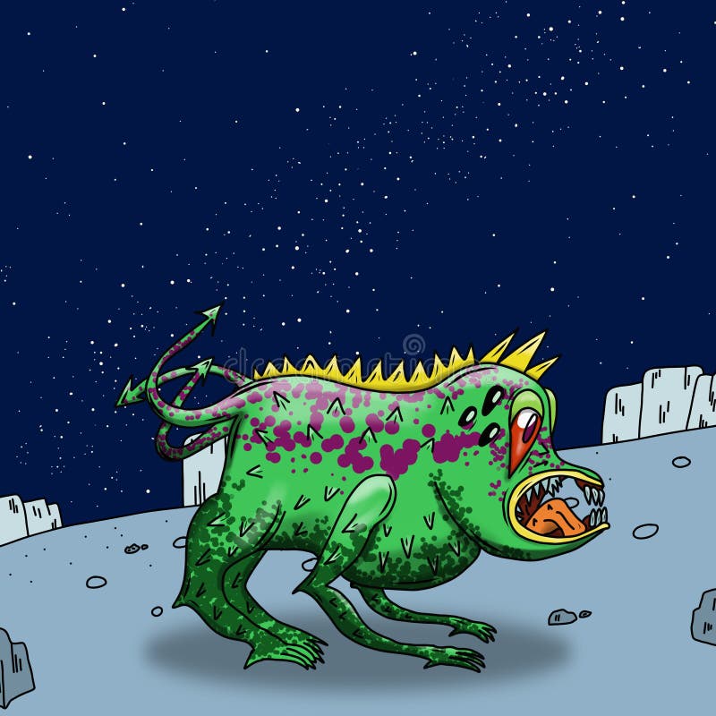 Crazy Strange Space Alien or Monster. Stock Illustration - Illustration ...