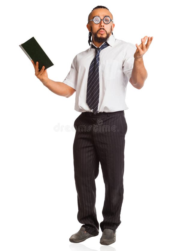 Crazy Student with Book stock photo. Image of caucasian - 64470284