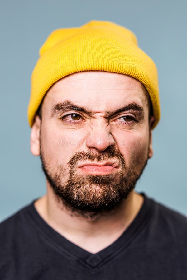 Crazy in the Studio a Portrait of a Man& X27;s Strange Expression ...