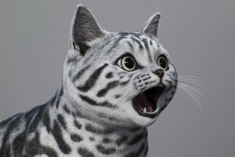 Crazy Surprised Cat Isolated Transparent Background Stock Photos - Free ...