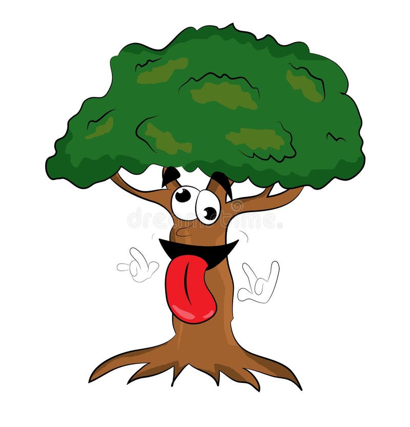 Crazy tree cartoon stock illustration. Illustration of funny - 47957821