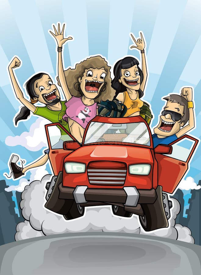 Crazy trip stock vector. Illustration of trip, cartoon - 15384870