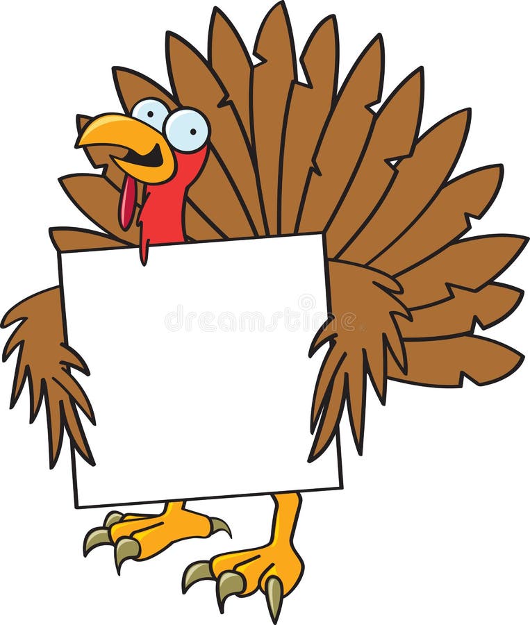 Crazy Turkey with a Sign stock vector. Illustration of funny - 21654638