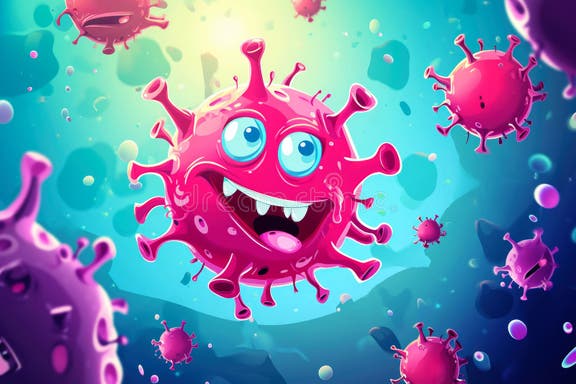 Crazy Virus Illustration stock illustration. Illustration of adorable ...