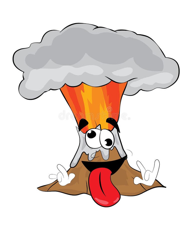 Sad volcano cartoon stock illustration. Illustration of lava - 49199678