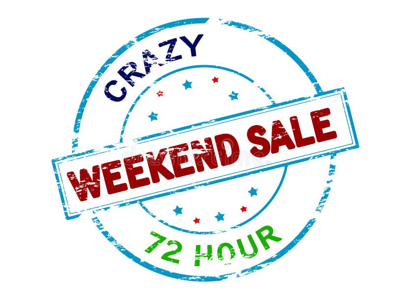 Crazy weekend sale stock illustration. Illustration of weekend - 92114253