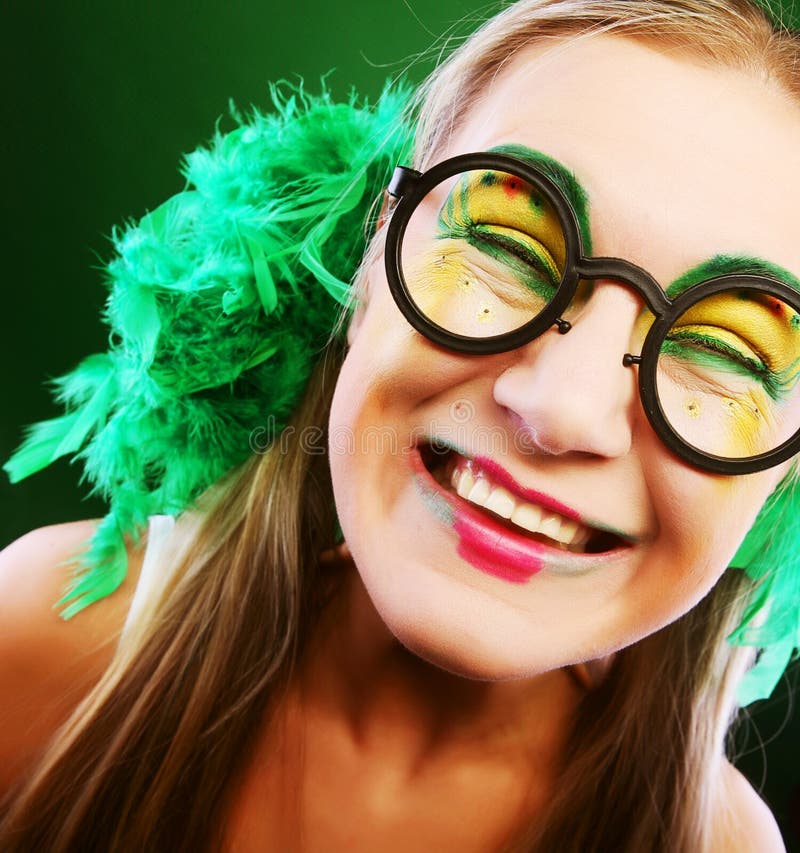 Crazy woman stock photo. Image of fool, glasses, making - 12821600