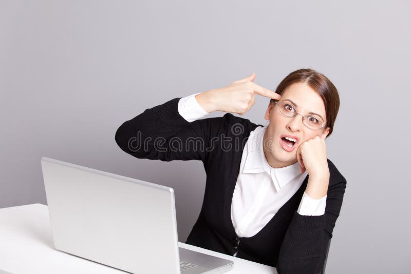 Crazy worker stock photo. Image of happy, female, hair - 17685784