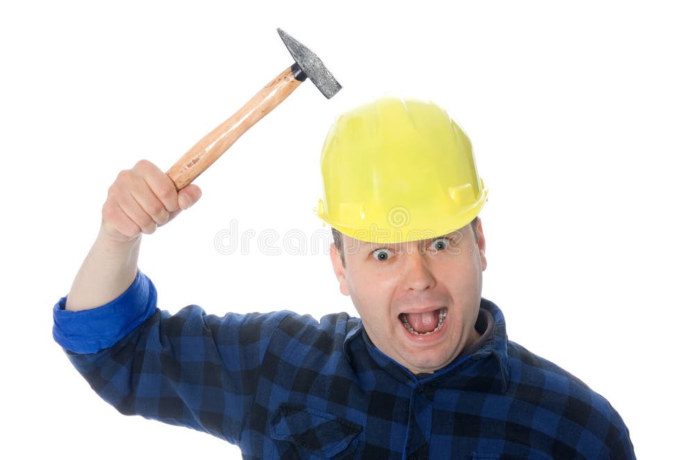 Crazy worker stock photo. Image of industrial, occupation - 5453162