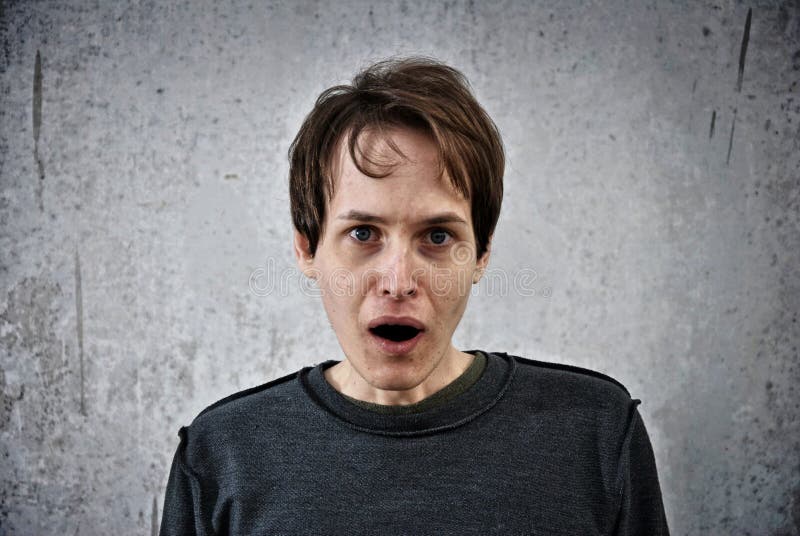 Young Man with a Look of Evil Stock Image - Image of negative, hood ...